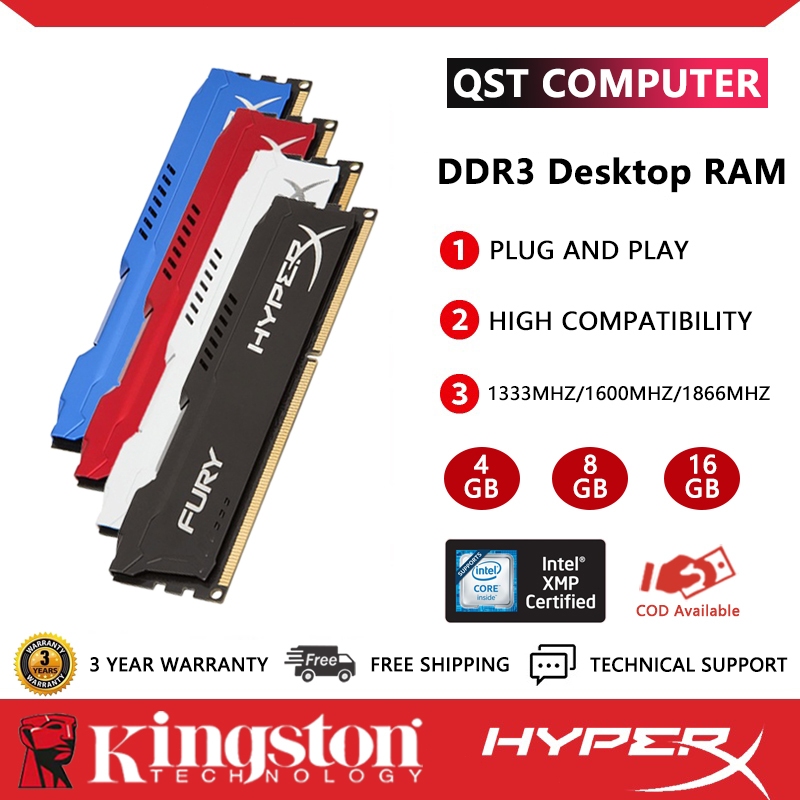 Kingston Hyperx 4GB/8GB Kingston Desktop RAM DDR3 1333MHZ/1600/1866MHZ ...
