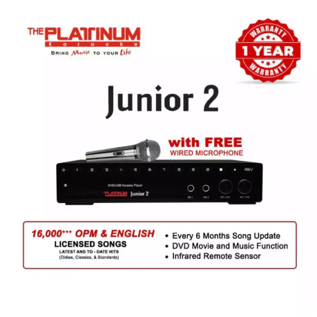 The Platinum KS-10 Plus Junior 2 Karaoke Player with 21,000++ songs / Free Platinum Wired ...