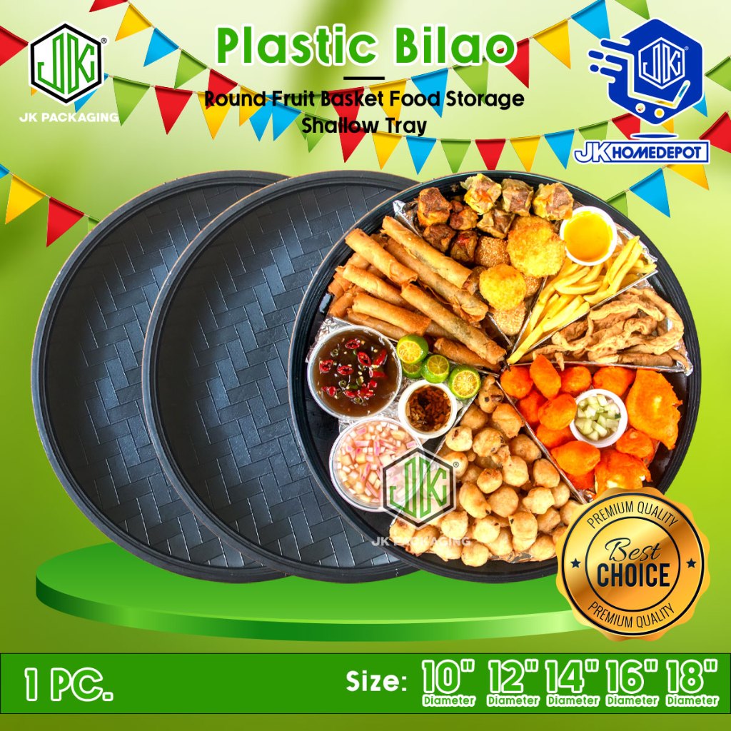 1 PC.】SIZE #10, #12, #14, #16, #18 Plastic Bilao Black Food-grade ...
