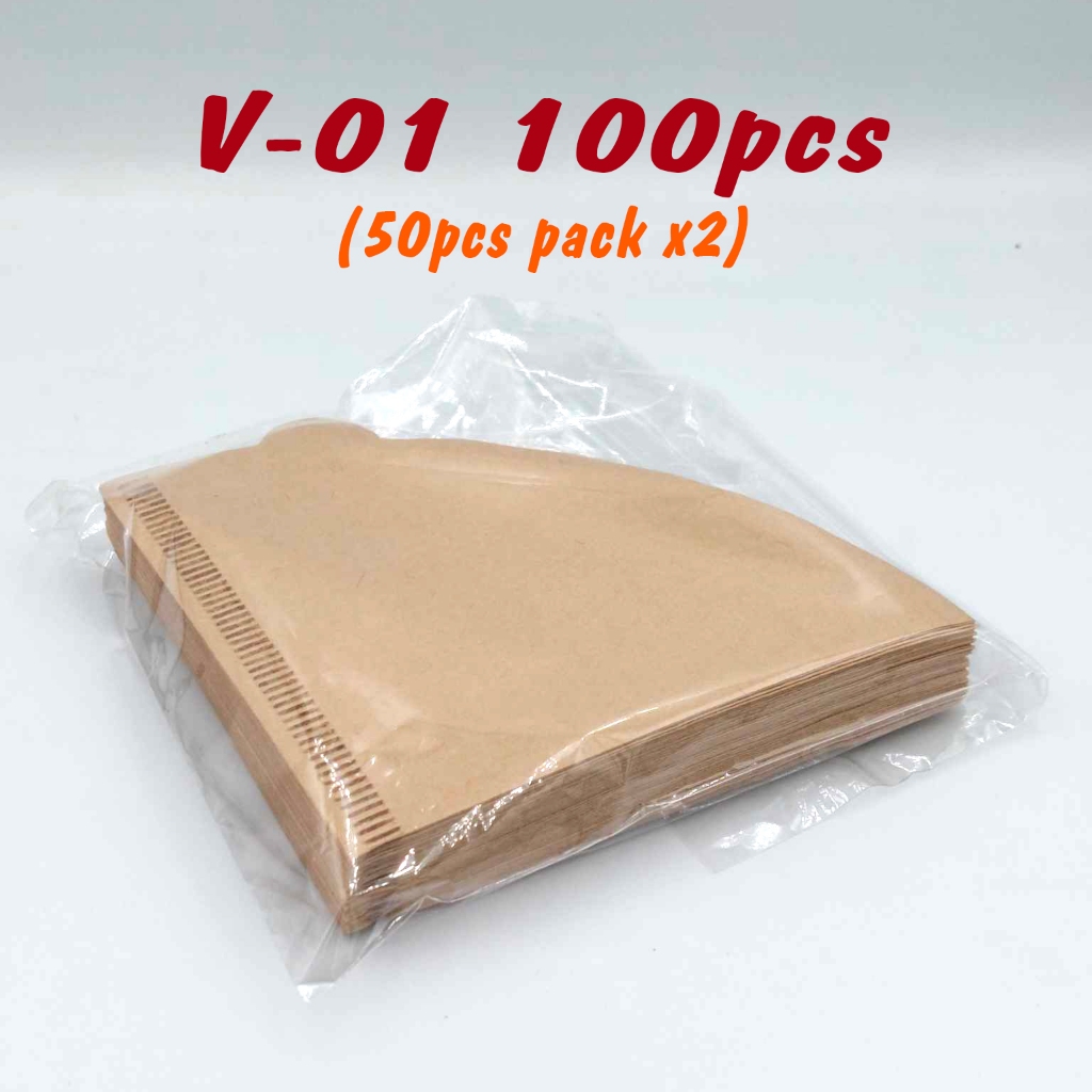 Coffee V-Shaped Filter for Pour Over and Coffee Maker (Unbleached ...