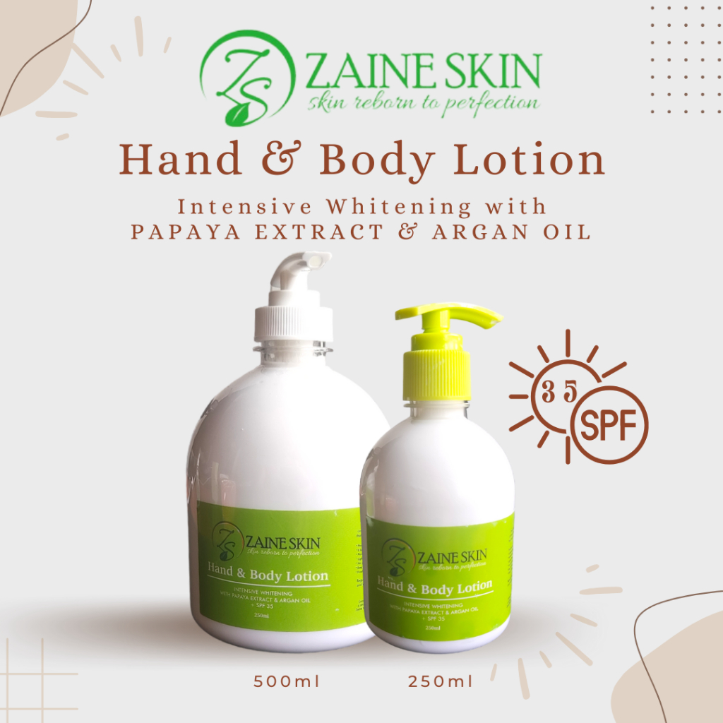 ZAINE SKIN HAND AND BODY LOTION WITH PAPAYA EXTRACT AND ARGAN OIL ...