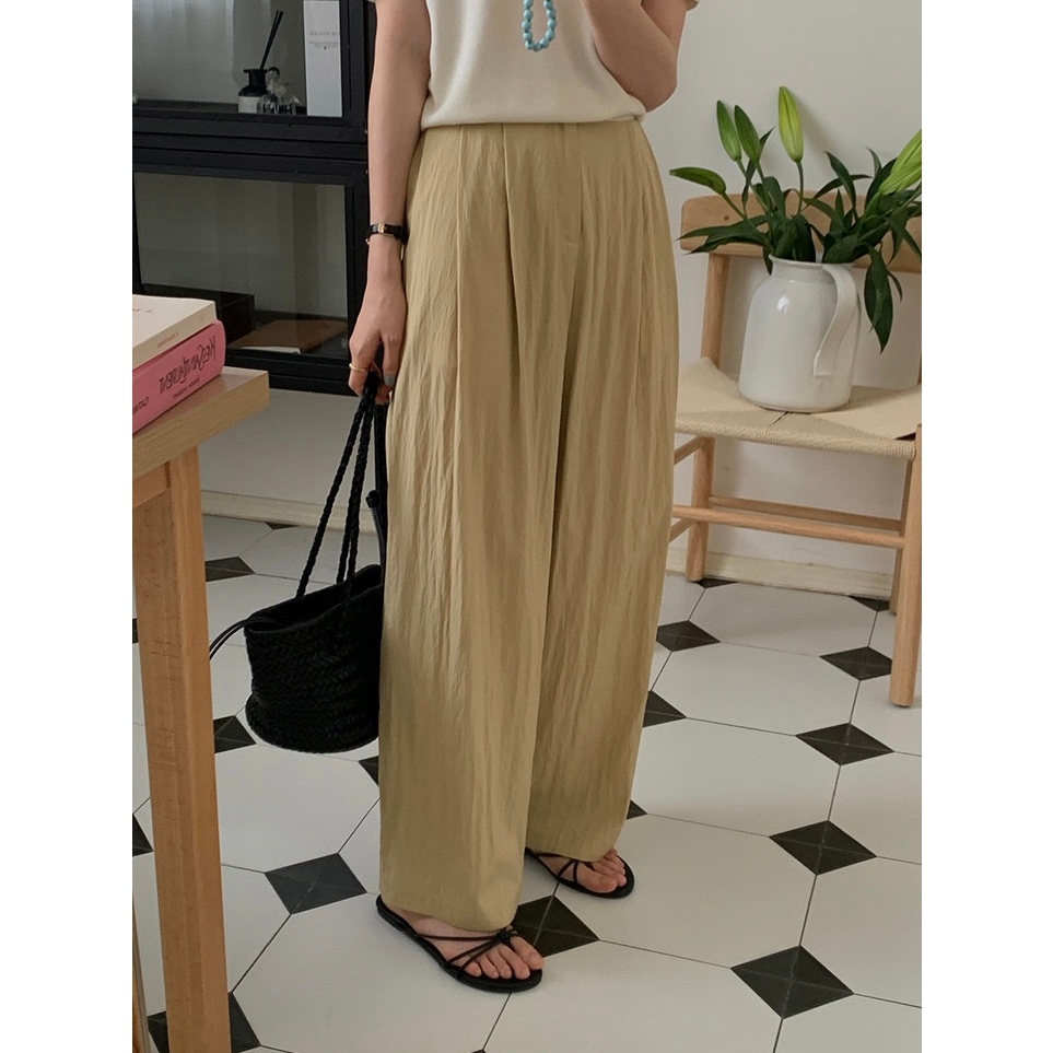 Y822 Miss M Fashion Side Pocket Back Garter Loose Pants | Shopee ...