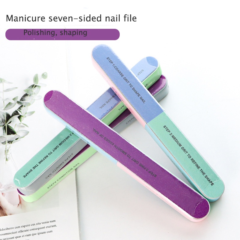 7 Sided Nail File Sponge Multifunctional Nail File Manicure Tools ...