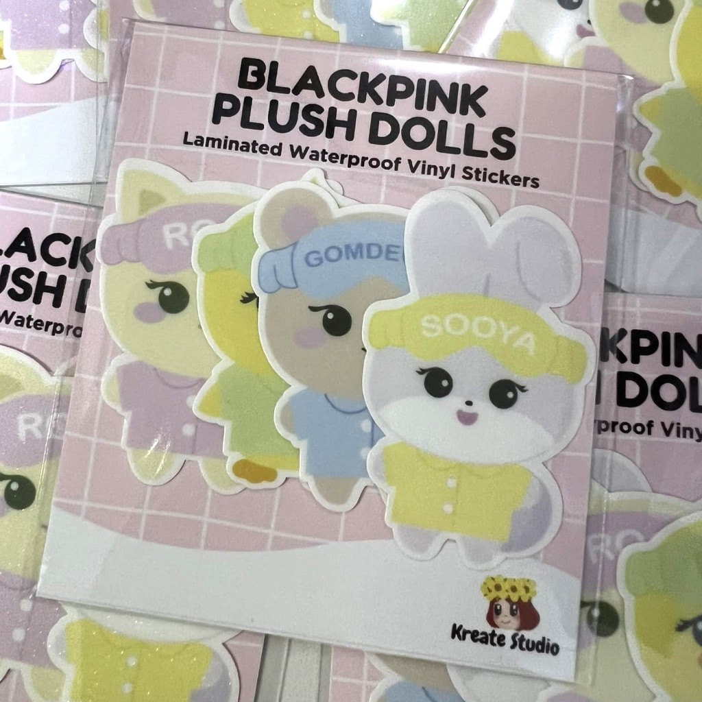 BLACKPINK PLUSH DOLLS Sticker Pack - Waterproof Vinyl Sticker | Shopee ...