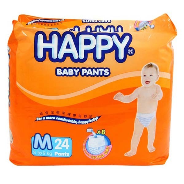 Happy Diaper Pants Medium (24 pants) | Shopee Philippines