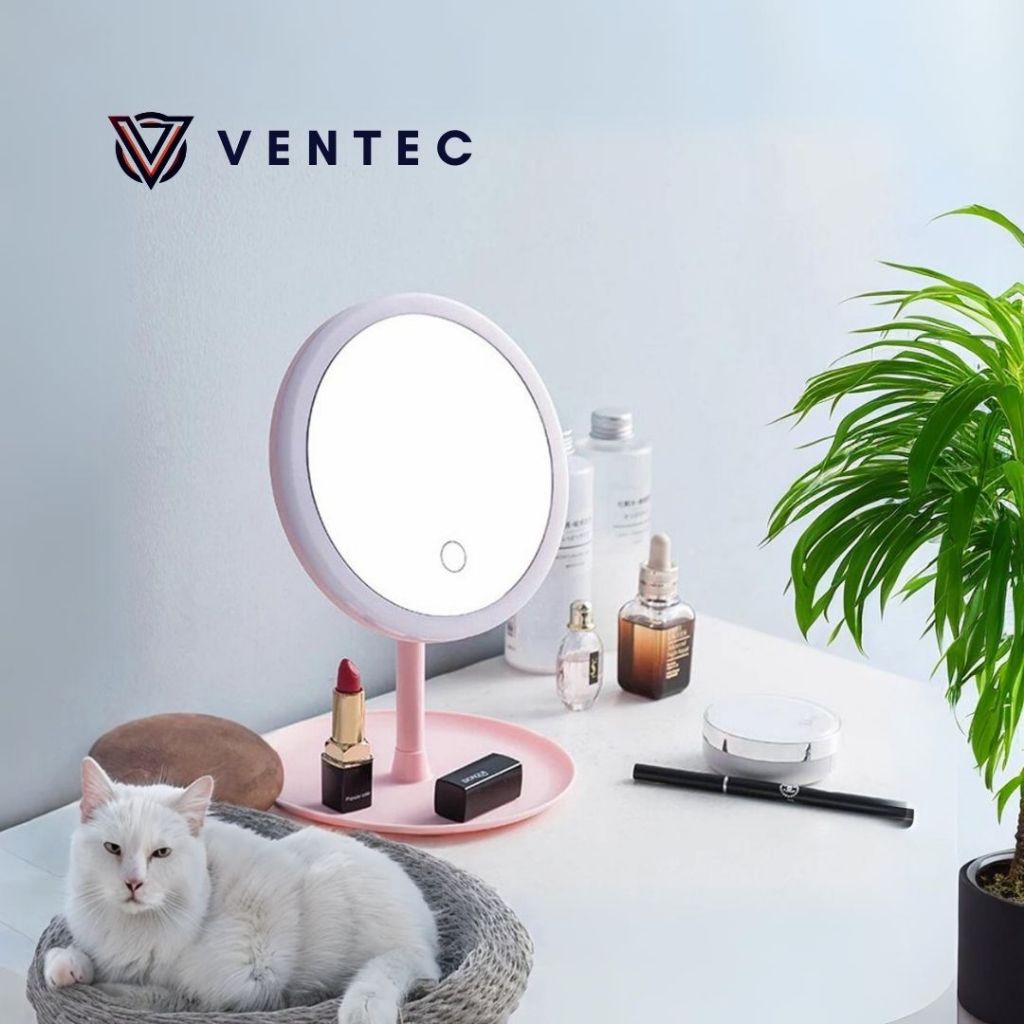 Ventec LED Vanity Makeup Mirror - Rechargeable - 3 Adjustable Lights | Shopee Philippines