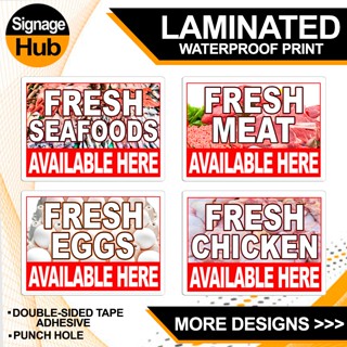 FRESH SEAFOODS | MEAT | EGGS | CHICKEN Laminated & Tarpaulin Signage ...