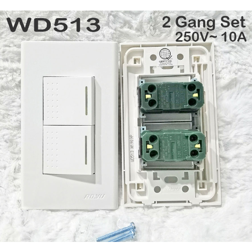 ROYU Wide Series Switch With Reflector 1 2 3 Gang Set WD511 WD513 WD515 ...
