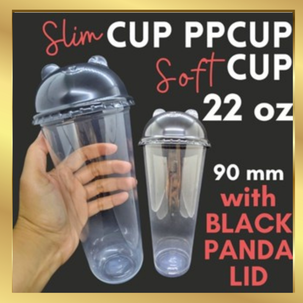 Plastic Slim Cups For Milktea Slim Disposable Cups 16oz & 22oz Set ...