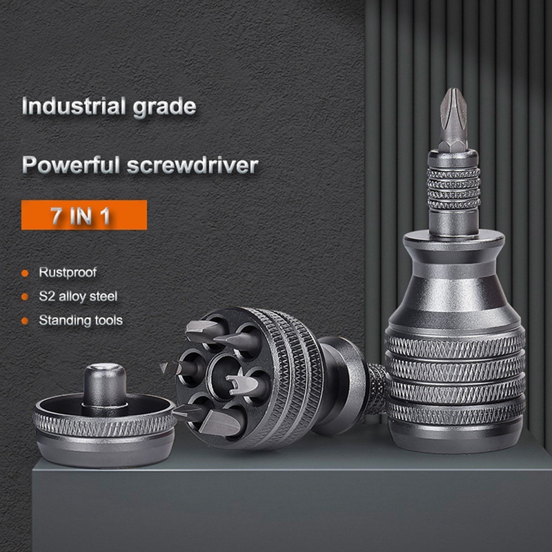 7 in 1 Mini Screwdriver Titanium Screwdriver 1/4 Inch Magnetic Phillips ...