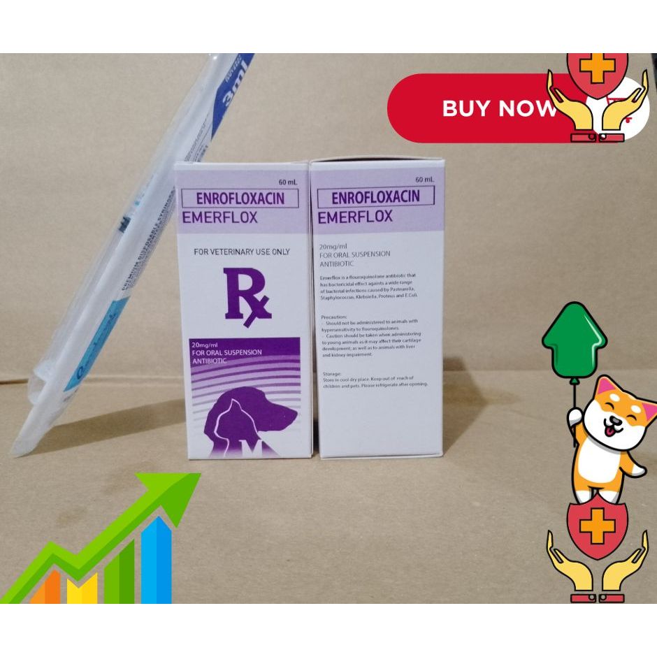 Emerflox for Dogs and Cats 60ml Syrup Oral Suspension With 1 FREE ...