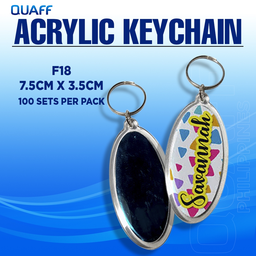 QUAFF Acrylic Keychain F18 Oblong Photo Insert Keychain (100 sets per ...