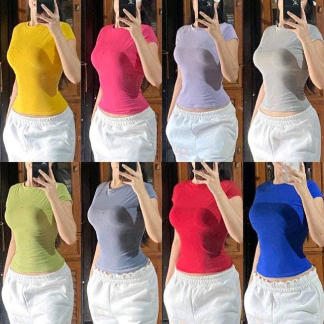 ⭐️Celestialshoe.ph Rachel Basic Full Length Body Hugging Top Scoop Neck ...