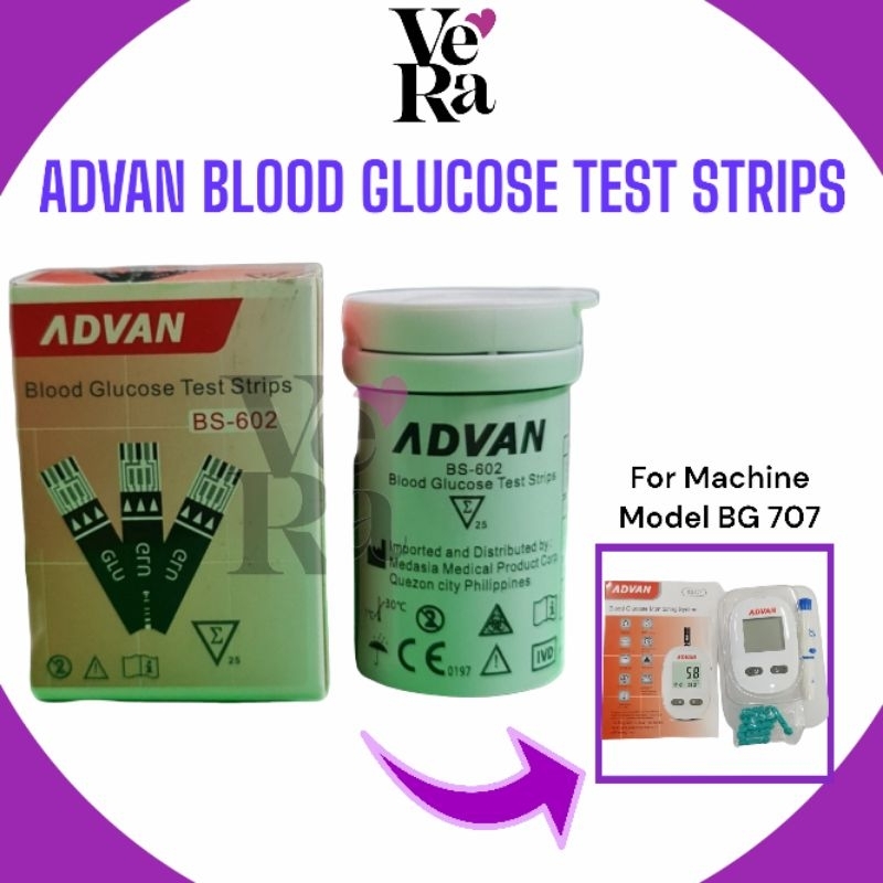 ADVAN Blood Glucose Strips for Model (BG 707, BG 709, BG 707B, and BG ...