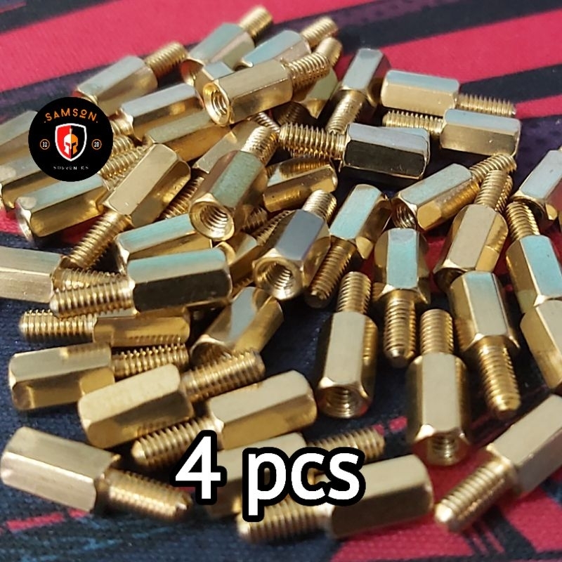 Hex brass standoff spacer screws thread pcb Computer 4pcs | Shopee ...