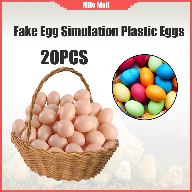 20Pcs Fake Egg Simulation Plastic Eggs for Encouraging Hen Laying Egg ...