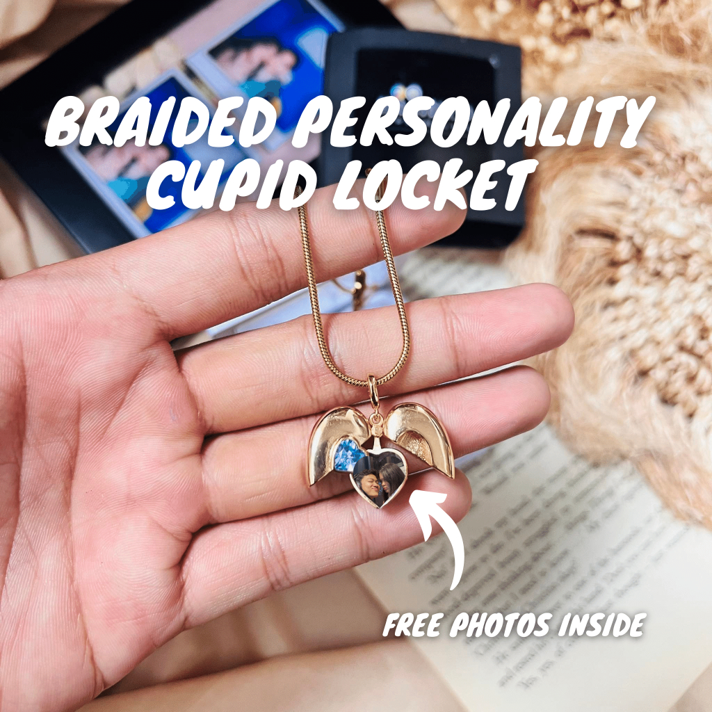 Braided Personality Cupid Locket Heart Men and Women Chains with ...