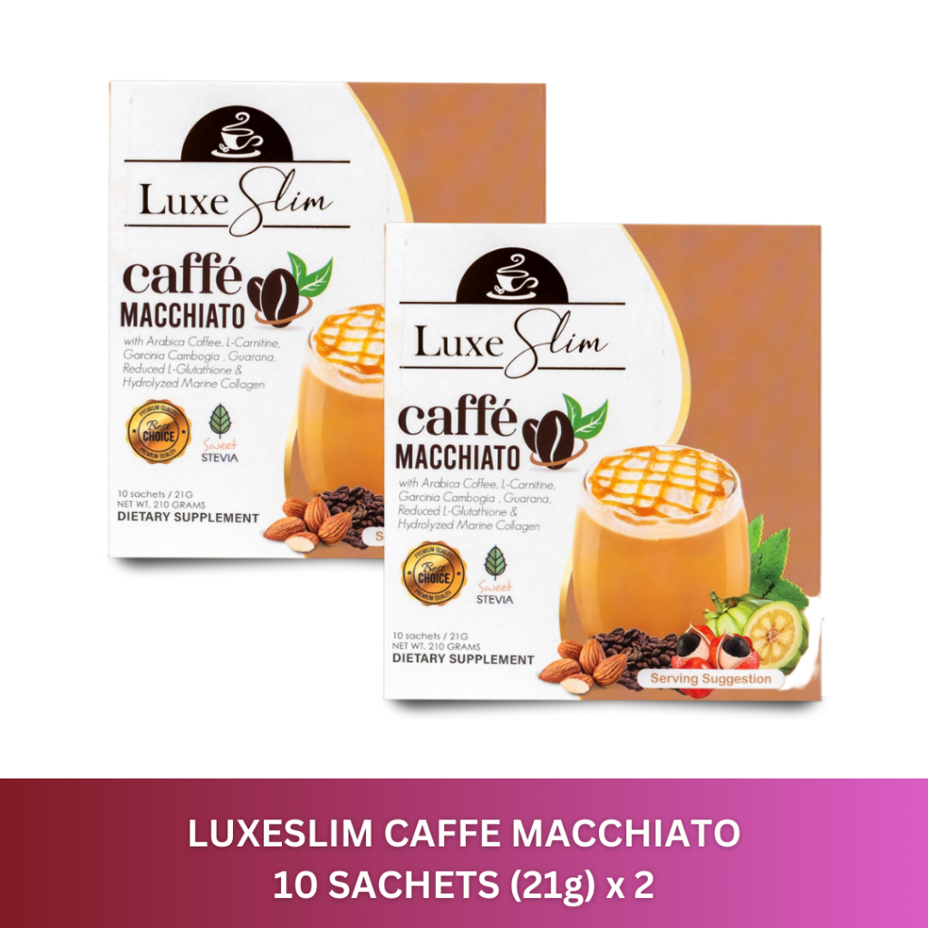 2 BOXES LUXESLIM Coffee Caffe Macchiato LUXE SLIM GLUTATHIONE COLLAGEN ...