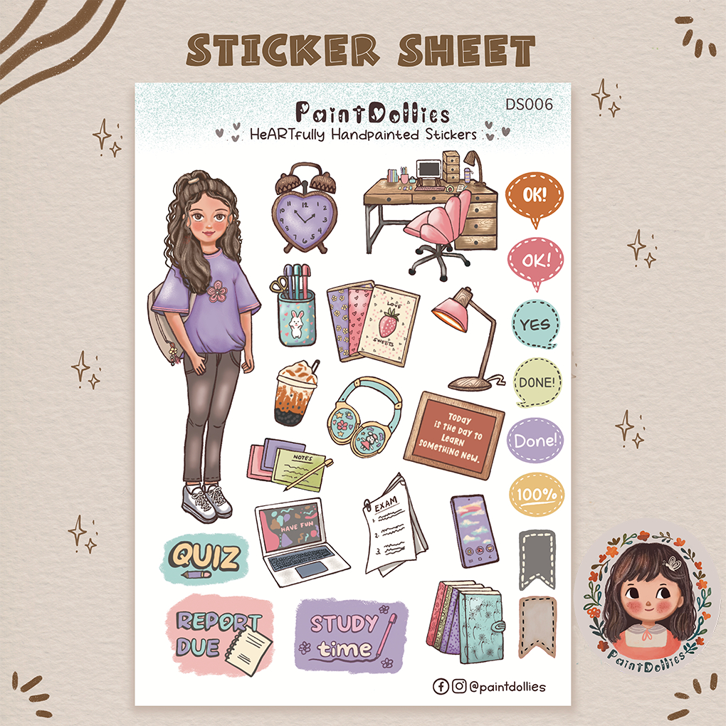 cute student stickers, uni life stickers, academy stickers, DS006 ...