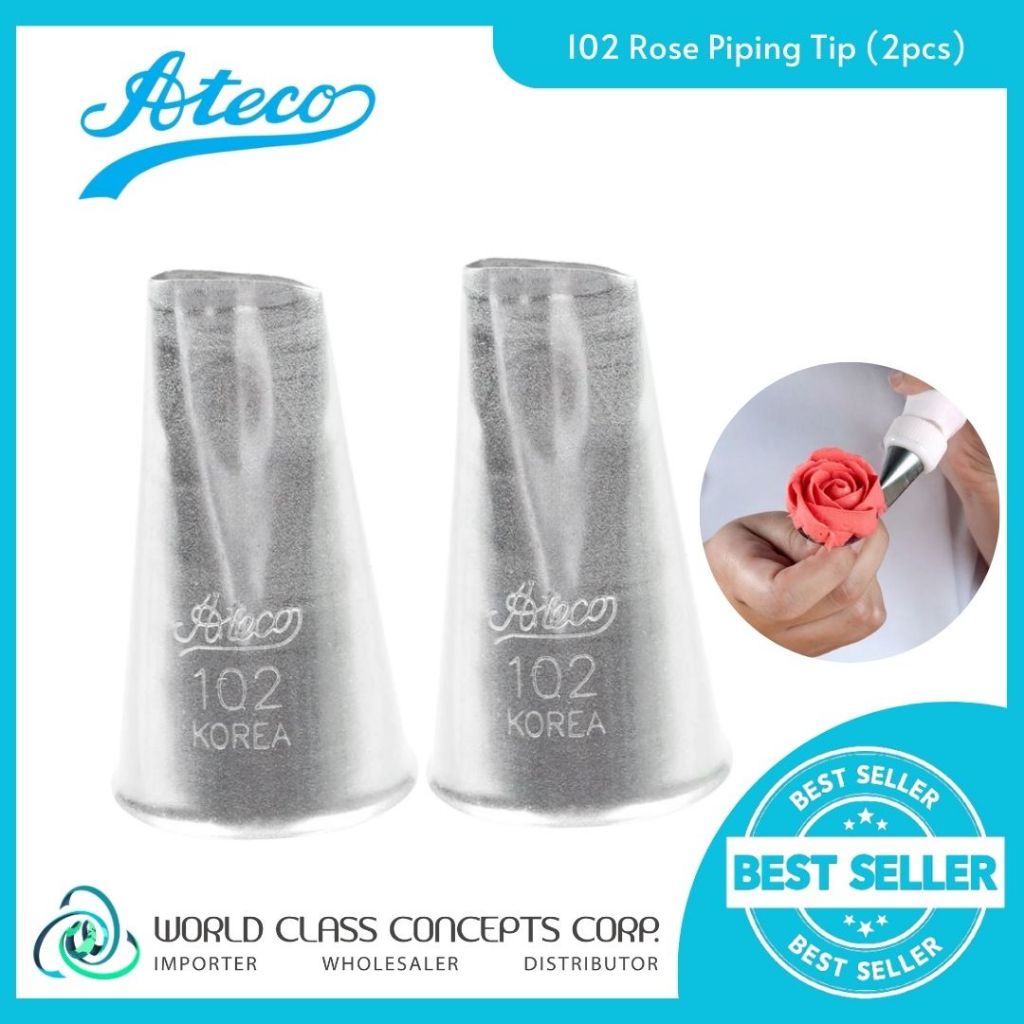 Ateco 102 Rose Piping Tip Stainless Steel Icing Tip ( Set of 2 ...