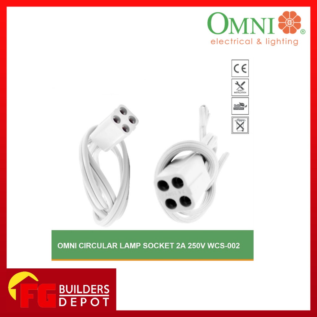 OMNI CIRCULAR LAMP SOCKET WCS 002 2A 250A IN BLISTER PACK | Shopee ...