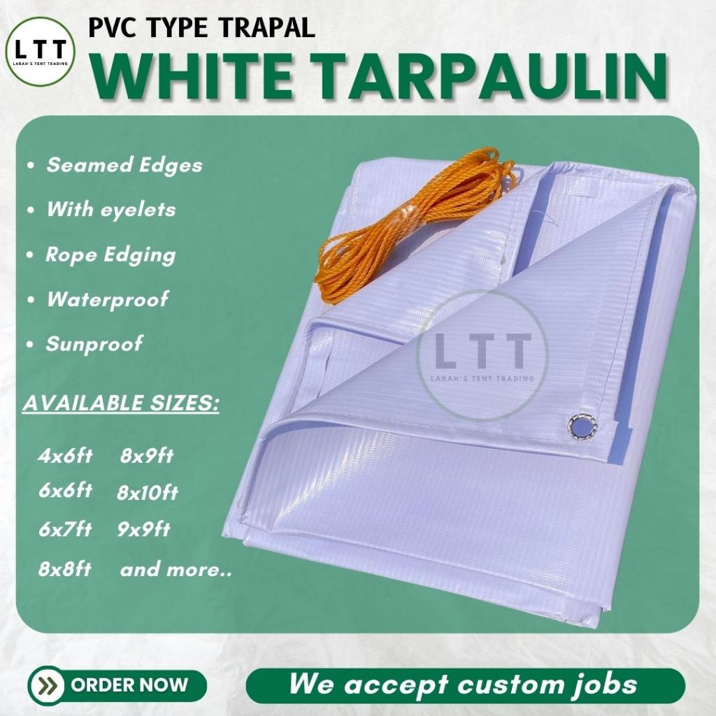 WHITE TARPAULIN PVC Type trapal Lona Tolda Waterproof Tarp trapal ...