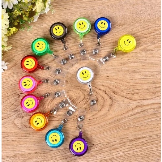 Compact Design Smiling Face ID Holder Name Tag Card key Badge Holder ...