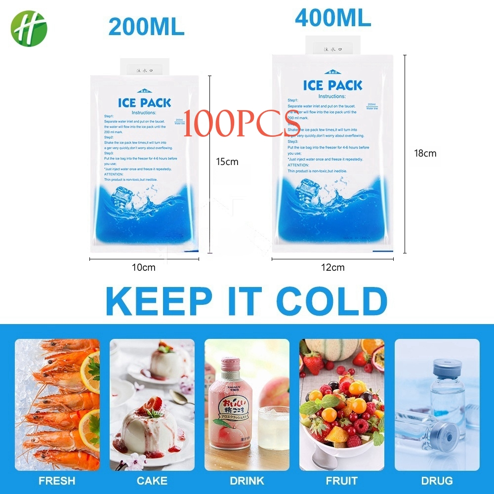 100pc Reusable Gel Ice Bag Insulated Dry Cold Ice Pack For Massage Gel ...