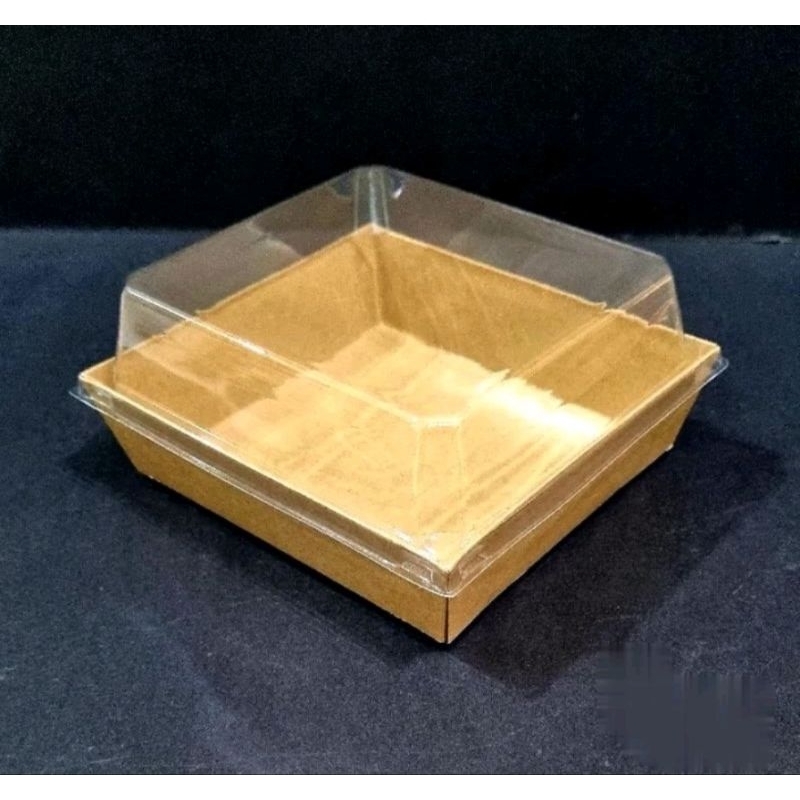 Kraft Sushi Tray Sandwich Box with Lid Pastry Dessert Box Cupcak ...