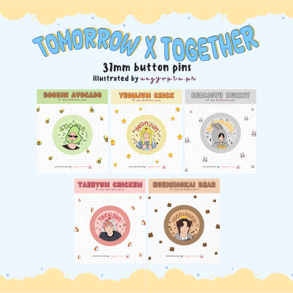TXT Cute Headdress 37mm button pins | aegyopta.ph | Shopee Philippines