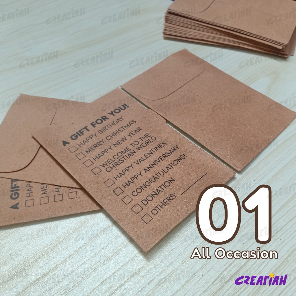 Minimalist Design, KRAFT Money Envelope Cash Gift Ampao 4pcs/12pcs pack ...