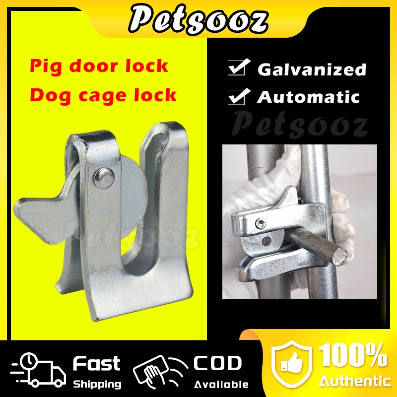 Automatic Pig door lock Galvanized Dog cage lock for pig | Shopee ...