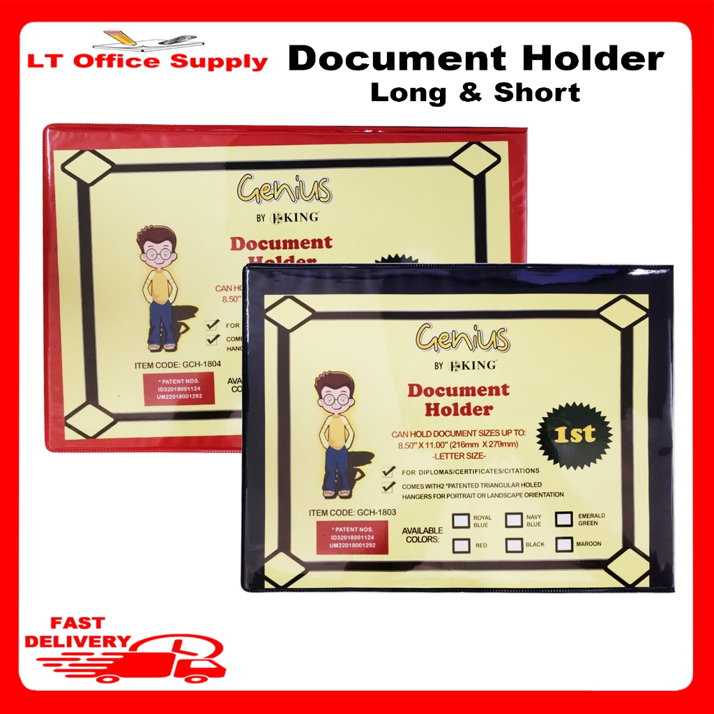 Genius Document holder / Certificate holder size Long & Short | Shopee ...
