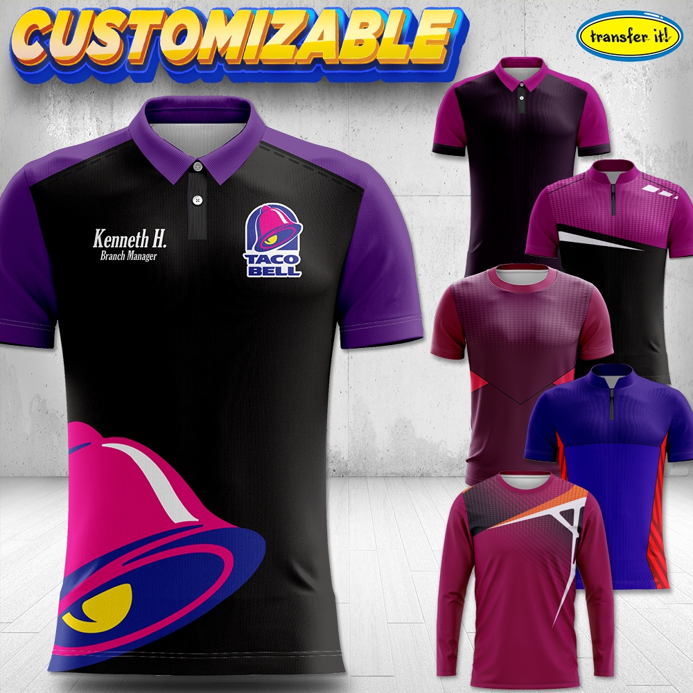 Transfer It Personalized FULL SUBLIMATION Black & Violet Design/Color ...