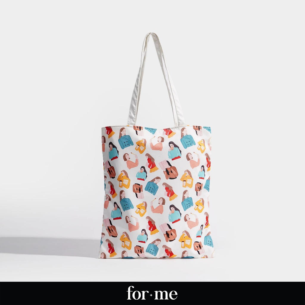 ForMe Women All Over Print Graphic Tote Bag for Women (Off White ...