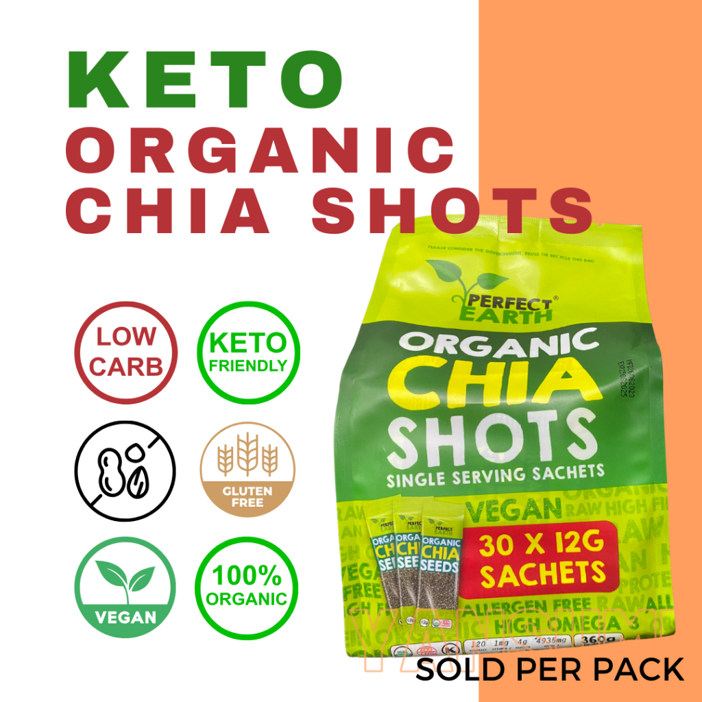 Organic CHIA SHOTS | Keto Friendly | Low Carb | Vegan | Gluten Free (1 ...