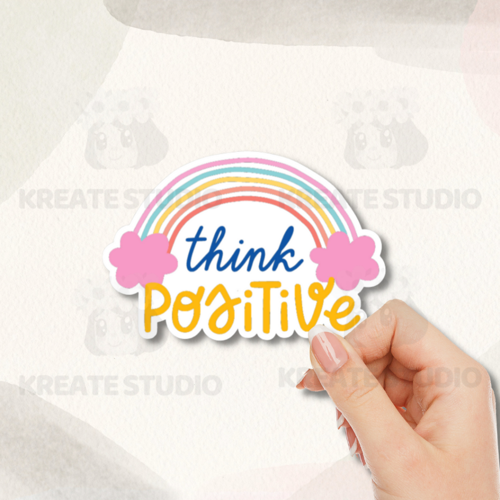 THINK POSITIVE | Laminated Waterproof Sticker for Tumblers and more ...