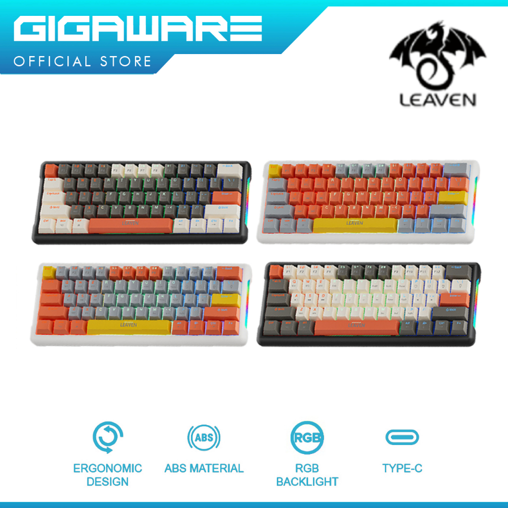 LEAVEN K610 61Keys Tri-Mode / Wired Hot-Swappable Mechanical Gaming ...