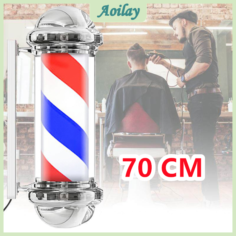 70cm Barber Shop Rotating Light Hair Salon Sign Light Red White Blue ...