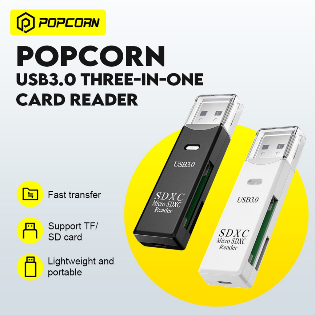 Popcorn 2 In 1 Usb 3.0 Card Reader For TF SD Micro SD Card Adapter ...