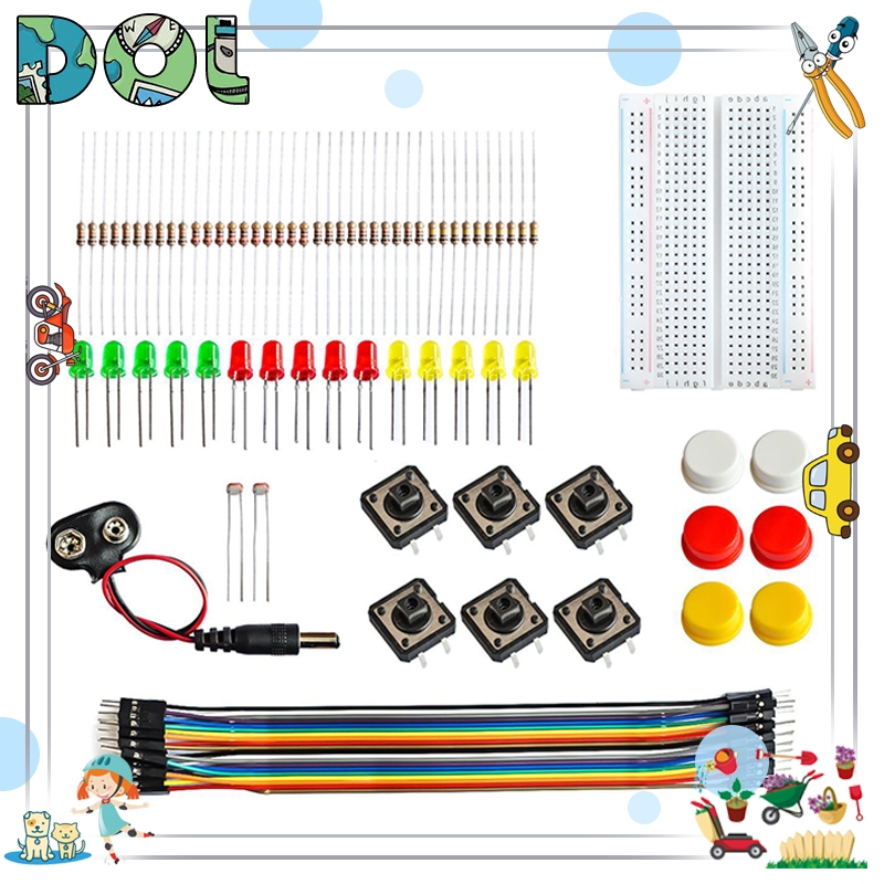 Uno R3 Starter Kit Basic Starter Kit Breadboard Jumper Wires Resistors ...