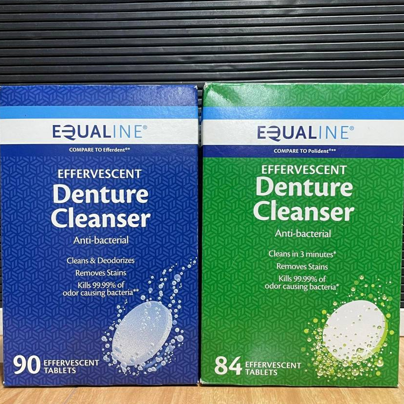 Equaline Denture Cleanser, Anti-Bacterial, 84/90 Effervescent Tablets ...