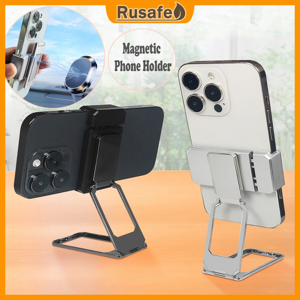 Folding Magnetic Phone Holder Alloy Mobile Phone Stand Magnetic Suction ...