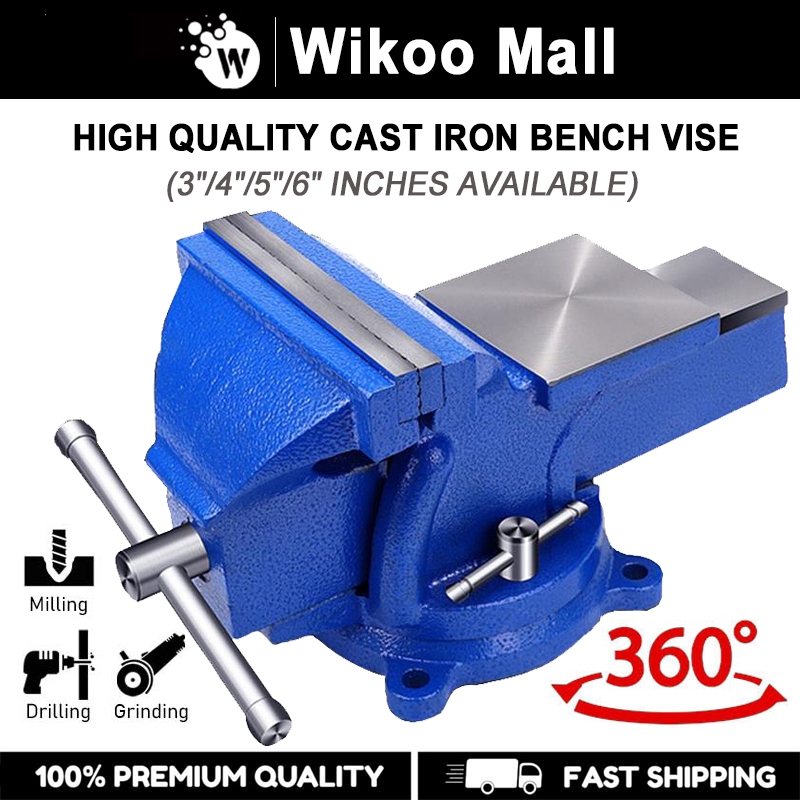 Heavy Duty Bench Vise 360° Swivel Base High Quality Cast Iron Bench ...