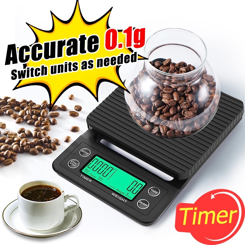 LCD Digital Kitchen Scale With Timer Portable Electronic Kitchen Scale ...