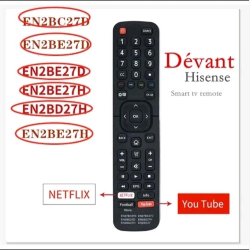 DEVANT HISENSE SMART TV REMOTE | Shopee Philippines