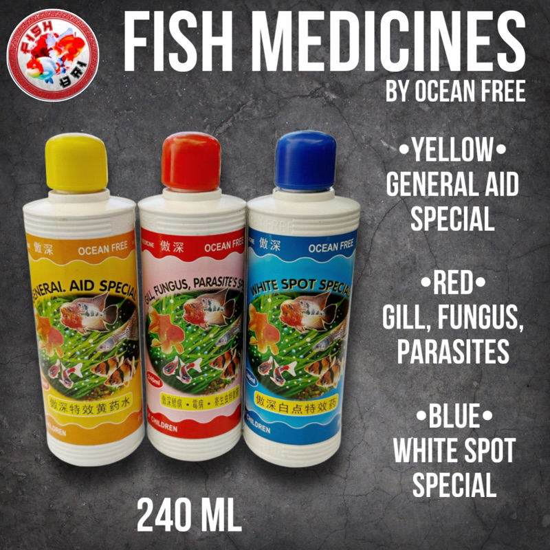 Ocean Free Medicines 240ml - General Aid | Gills, Fungus, Parasites ...
