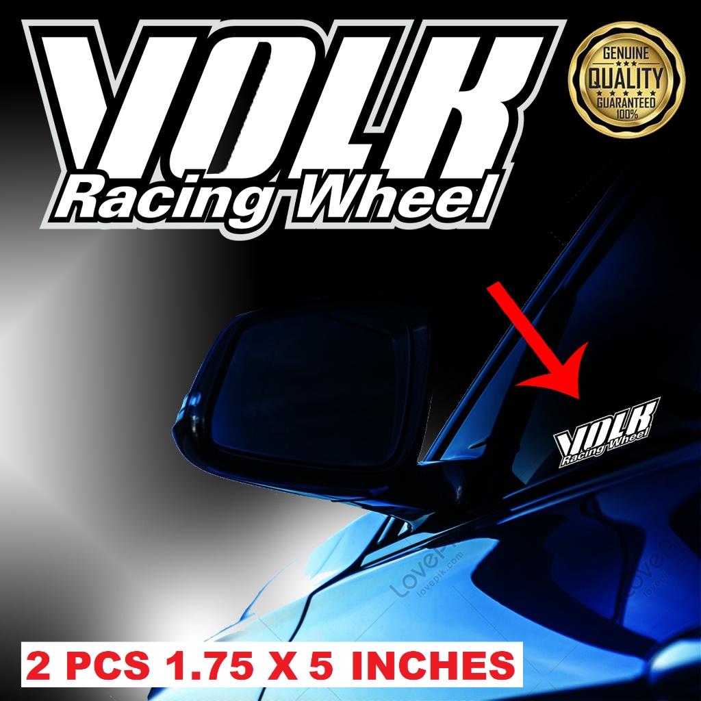 VOLK RACING WHEEL VINYL CAR STICKER 1.75 X 5 INCHES 2 PCS | Shopee ...