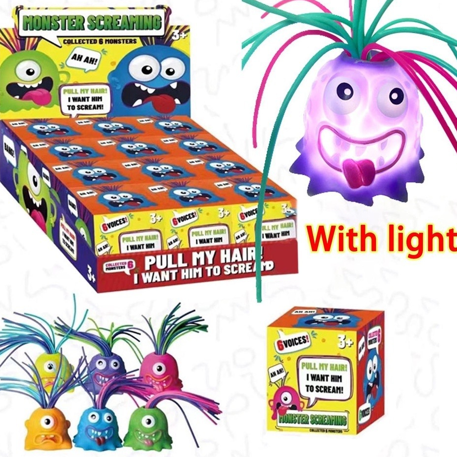 JLT Screaming little hair-pulling monster with lights and different ...