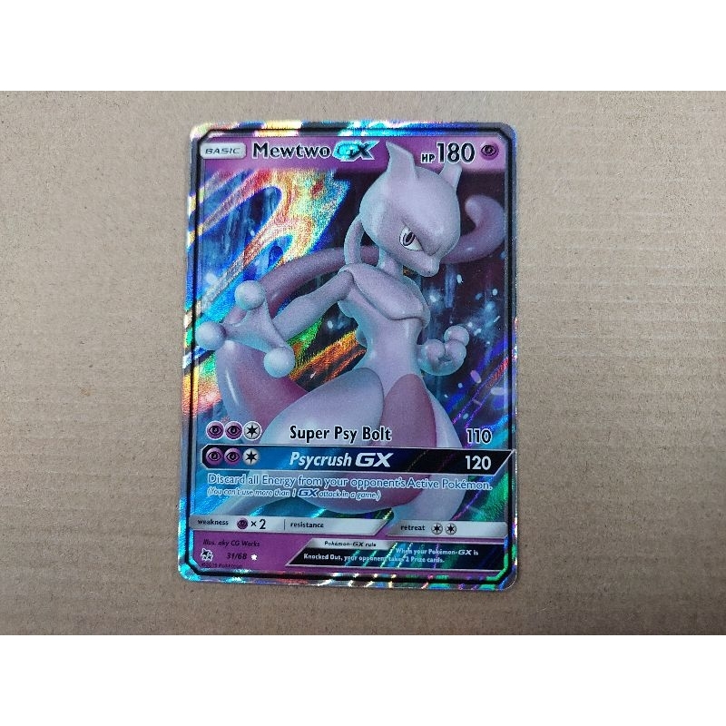 Pokemon Cards Hidden Fates 31/68 Mewtwo GX Holo Ultra Rare | Shopee ...